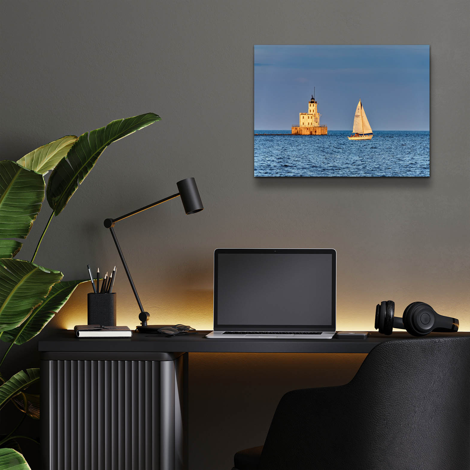 Breakwater Bay 'Milwaukee Breakwater Lighthouse' by Rick Berk Acrylic ...