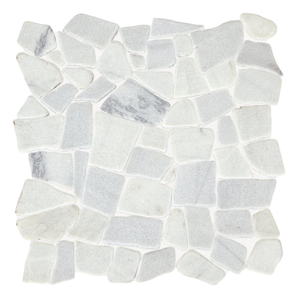 Itona Tile 12” x 12” Tumbled Natural Stone Pebble Mosaic Floor and Wall ...