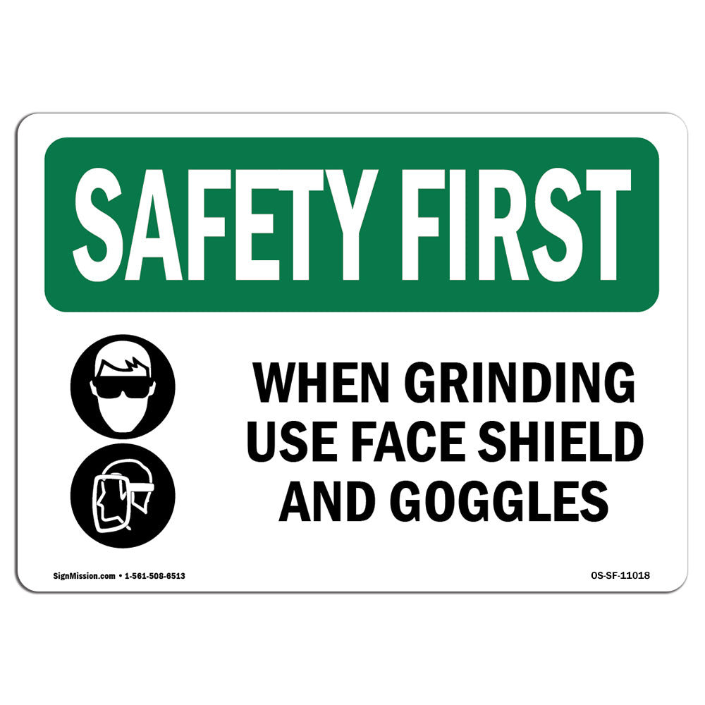 SignMission When Grinding Use Face Shield Sign | Wayfair