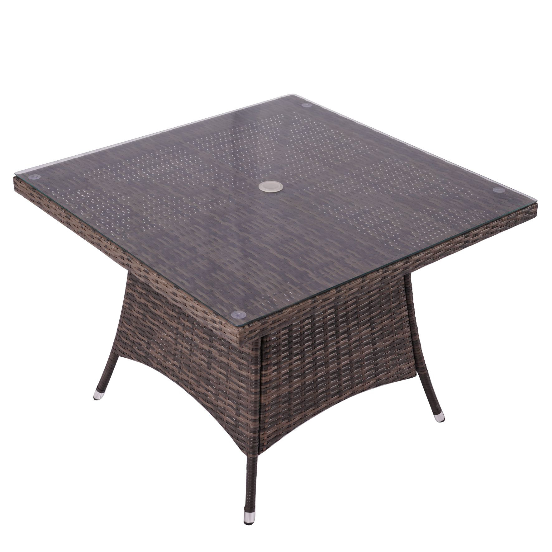 Moda Furnishings Outdoor Square Rattan Dining Table - Easy Assembly ...