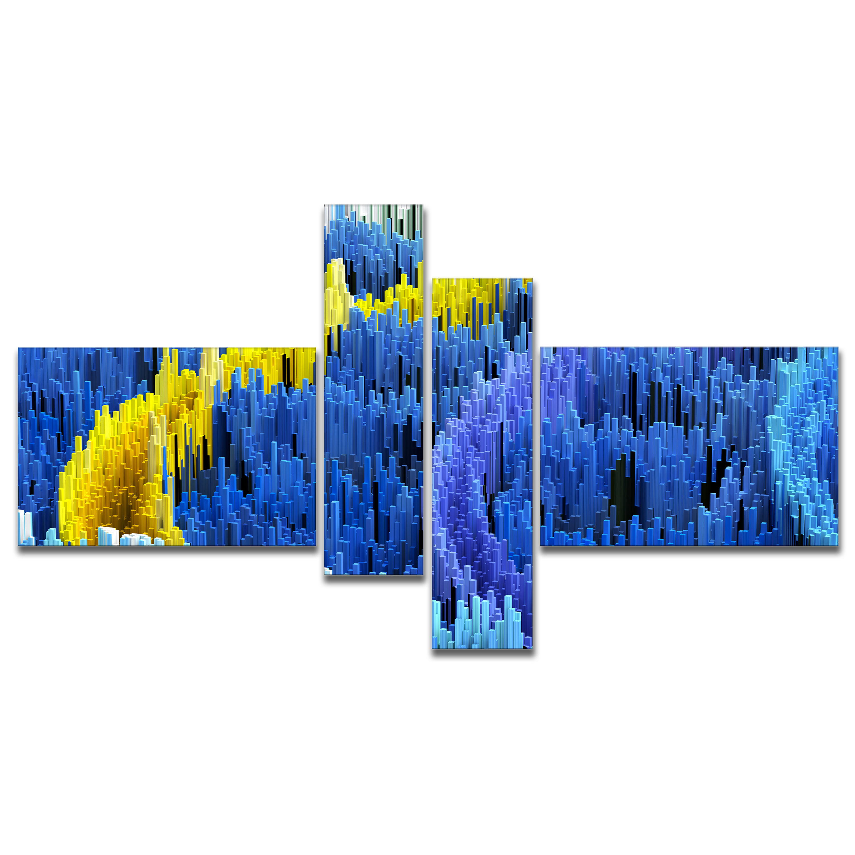 East Urban Home 'Macro Render Structure Blue Yellow' Graphic Art Print ...