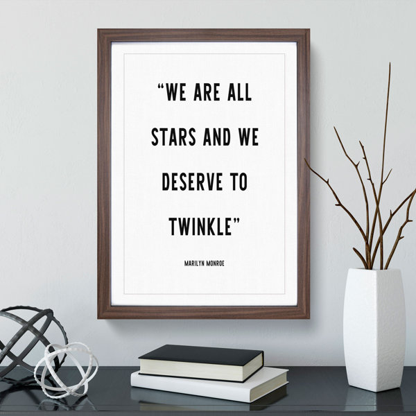 East Urban Home We Are All Stars - Picture Frame Typography | Wayfair.co.uk