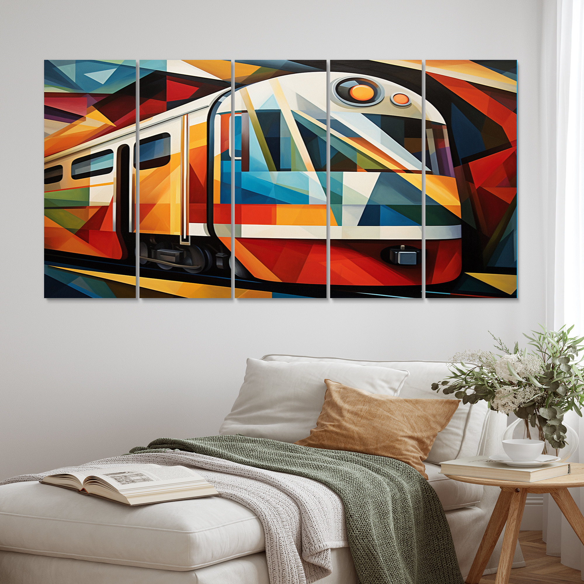 Latitude Run® Abstract Train Cubist Expressions III 5 Pieces | Wayfair