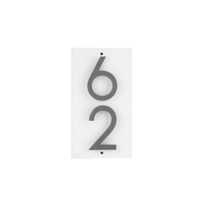 Whitehall Products Floating Stand-Off 2-Number Vertical Sign, White /W ...