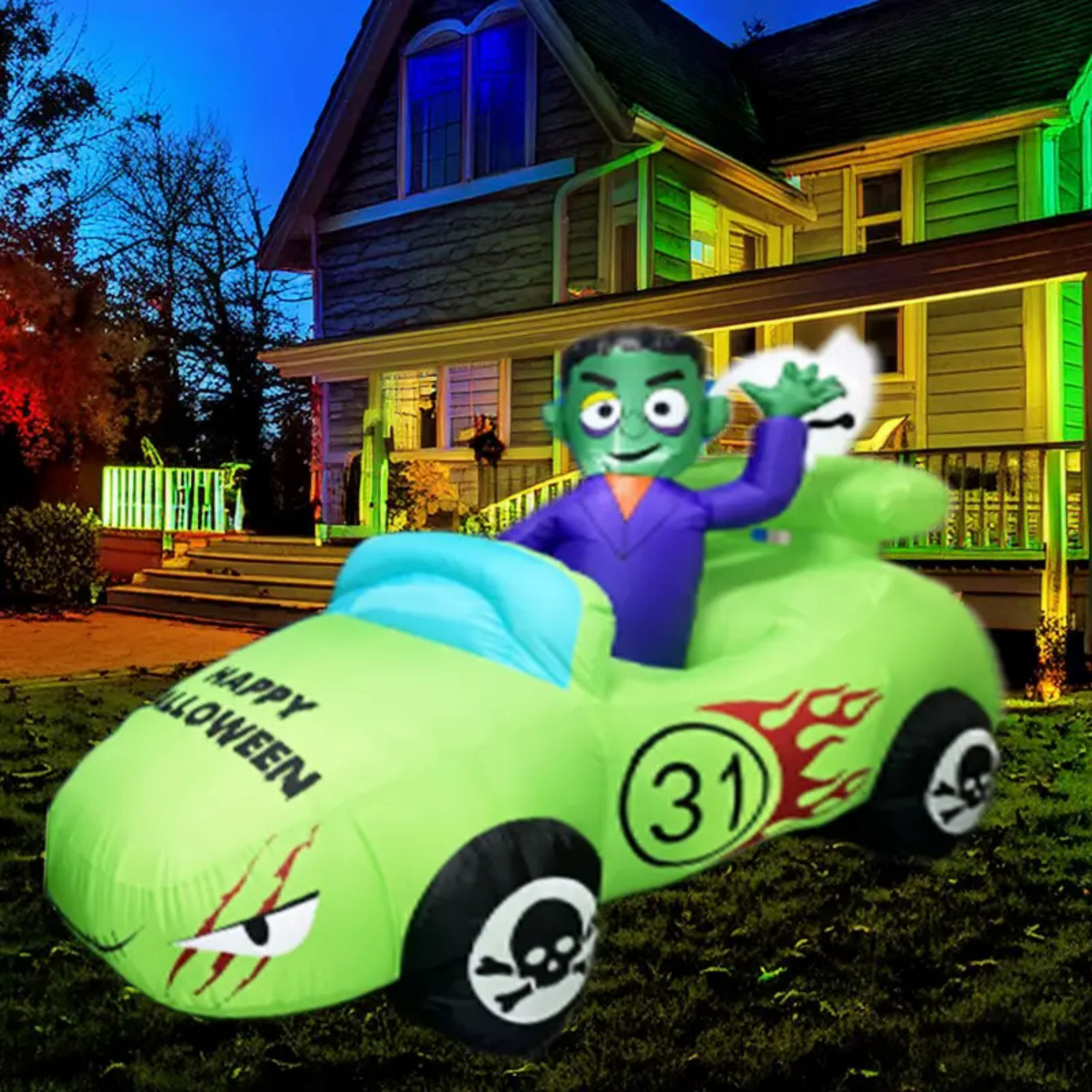 The Holiday Aisle® Halloween Inflatables Car, Halloween Decorations ...