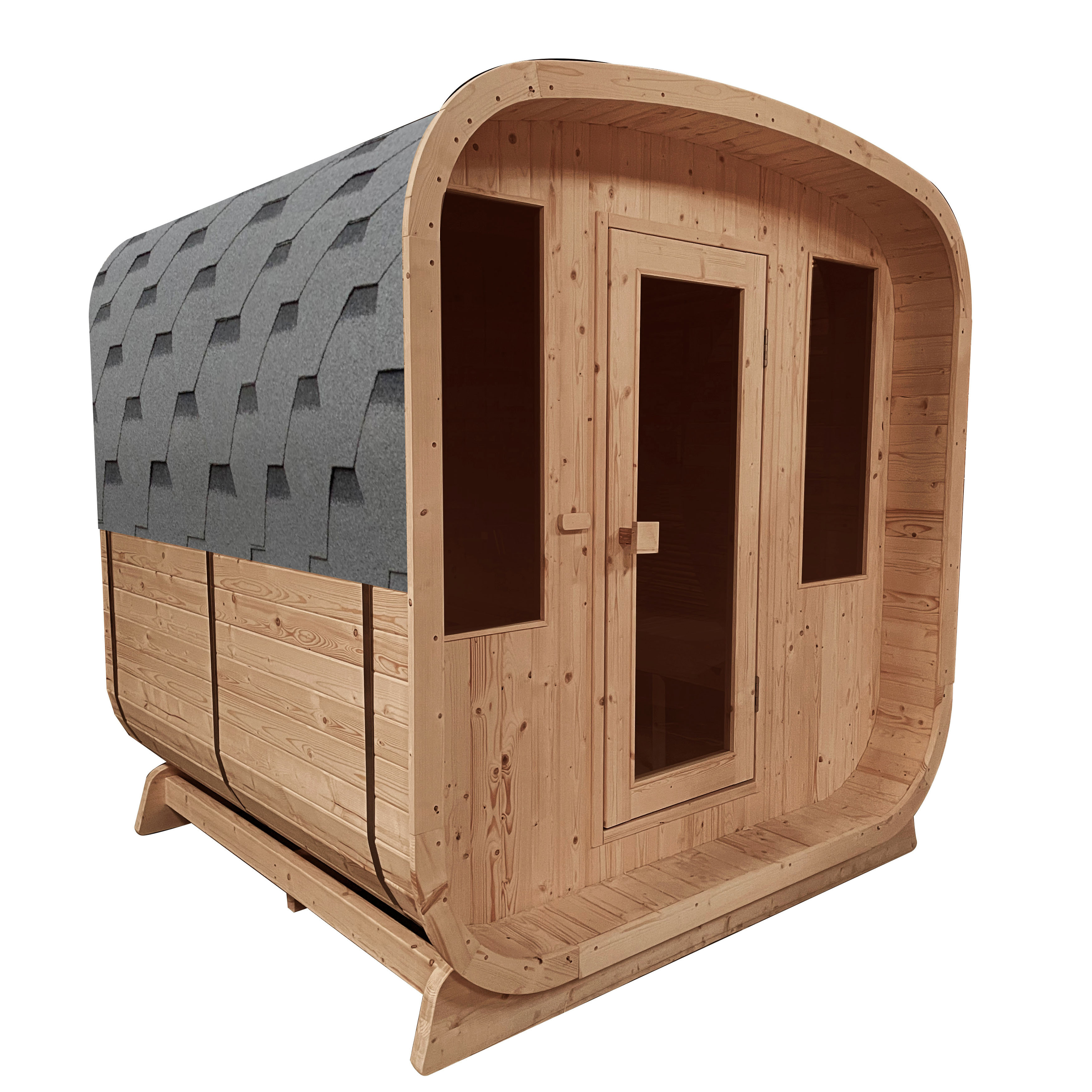 ALEKO Outdoor Rustic Cedar Square Sauna – 4 Person – 4.5 kW UL ...