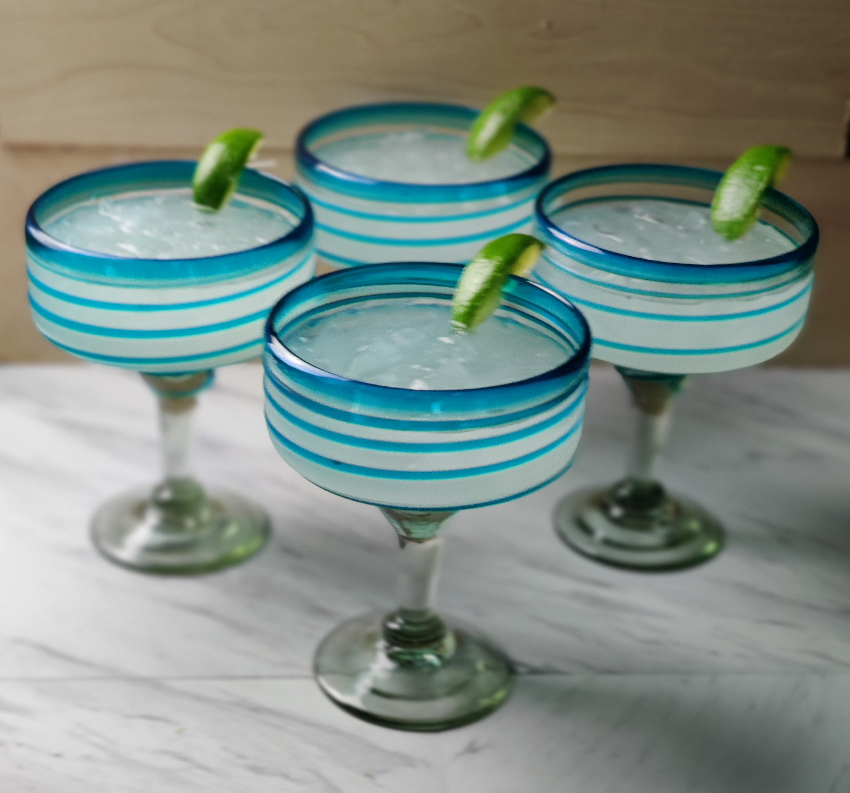 Orren Ellis Mexican Hand Blown Glass - Hand Blown Margarita Glasses (16 ...