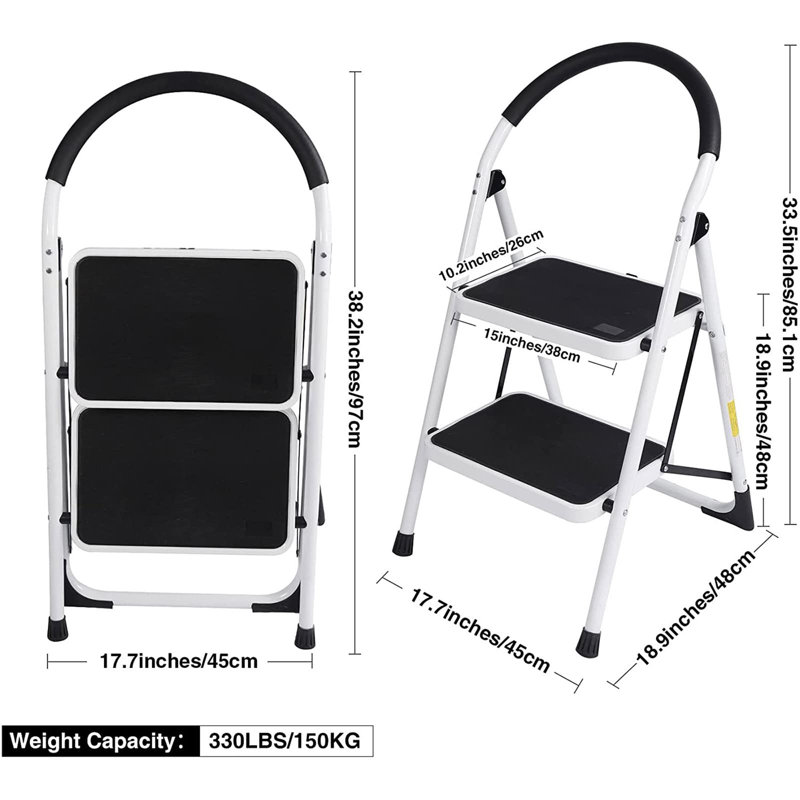 WFX Utility™ Bridgewater 2 - Step Steel Lightweigh Folding Step Ladder ...