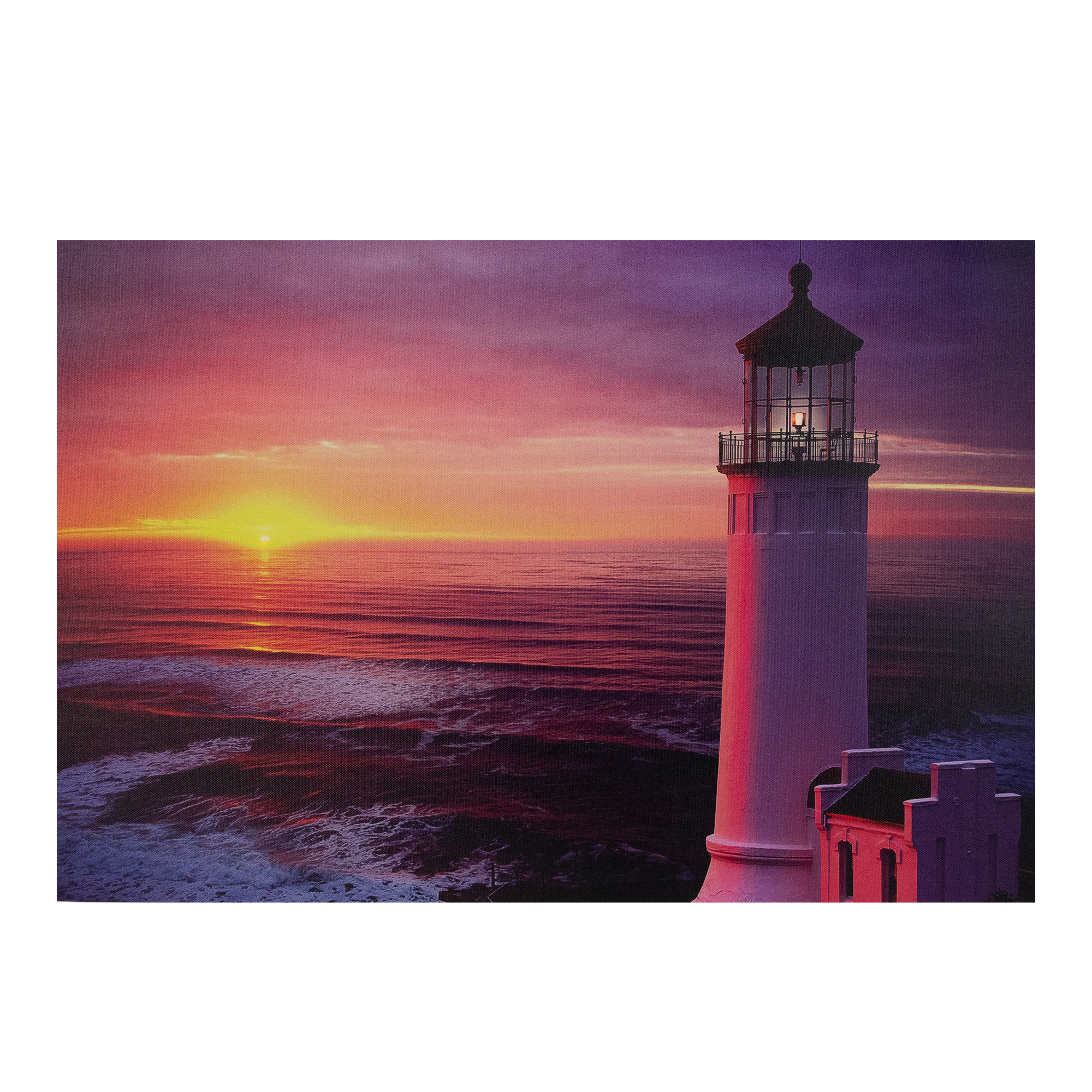 Northlight Seasonal 23.75" LED Lighted Sunset Lighthouse Seaside Scene ...
