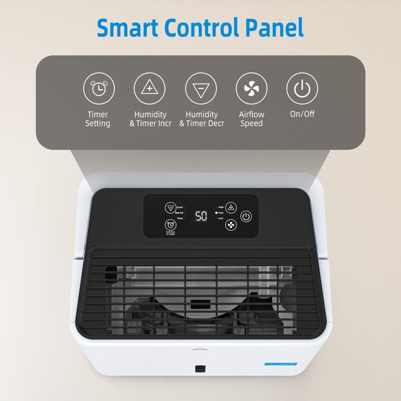 babevy 32 Pints Portable Dehumidifier For Basement 3,000 Sq.Ft | Wayfair