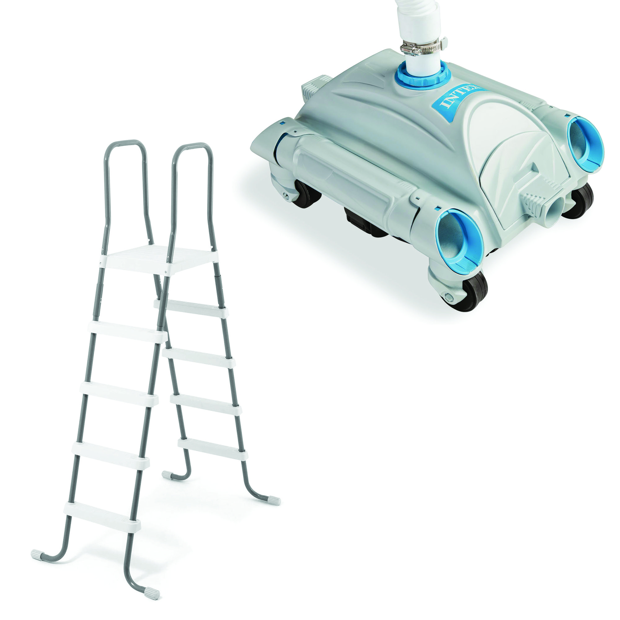 Intex Swimming Pool Ladder for 52" Wall Height Pools & Pool Side Vacuum ...