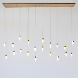 Ashley Childers Leo Chandelier-20 Drop Rectangle-Satin Brass Drop ...