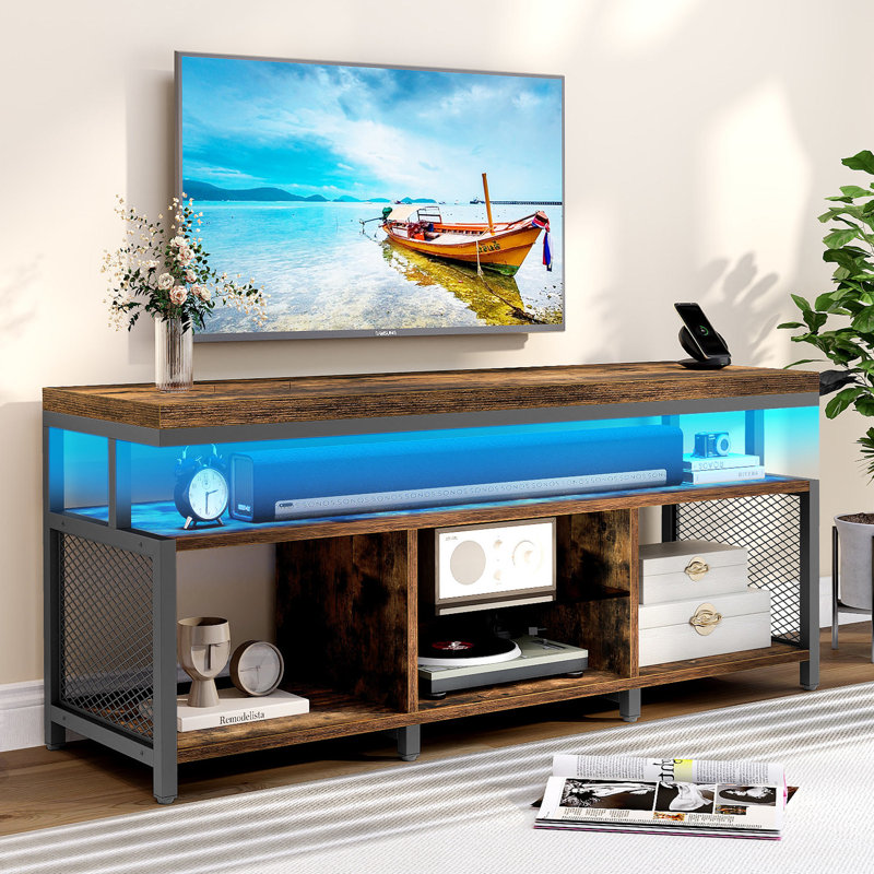 17 Stories Palermo LED TV Stands w/Power Outlets for Modern ...