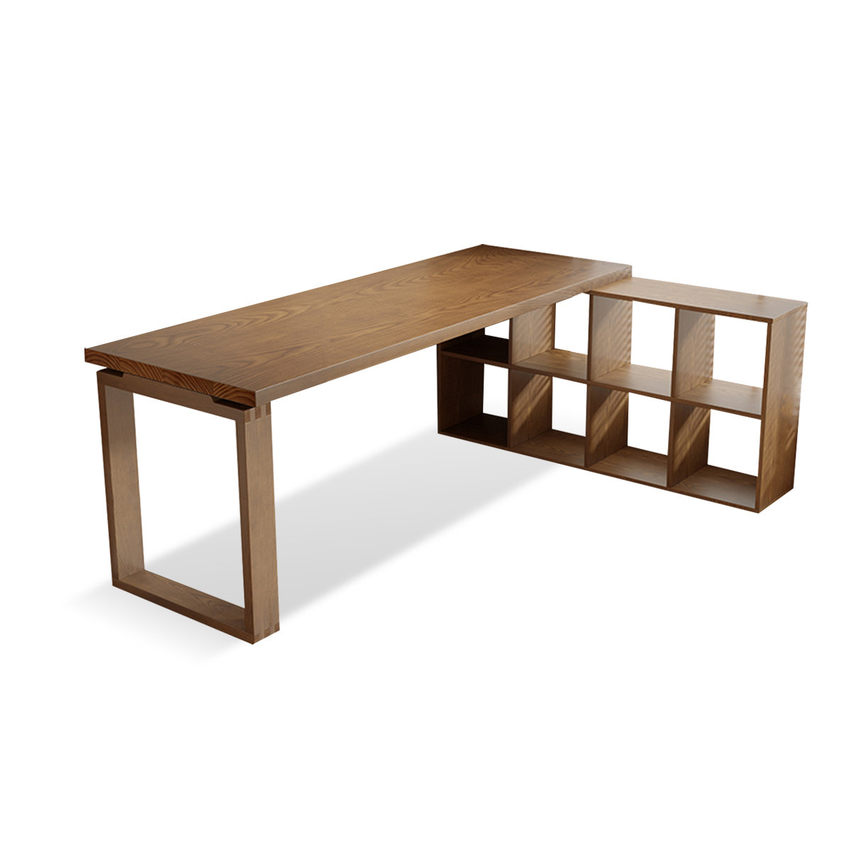 Canora Grey Nut-brown Free form Solid Wood Executive Desk | Wayfair