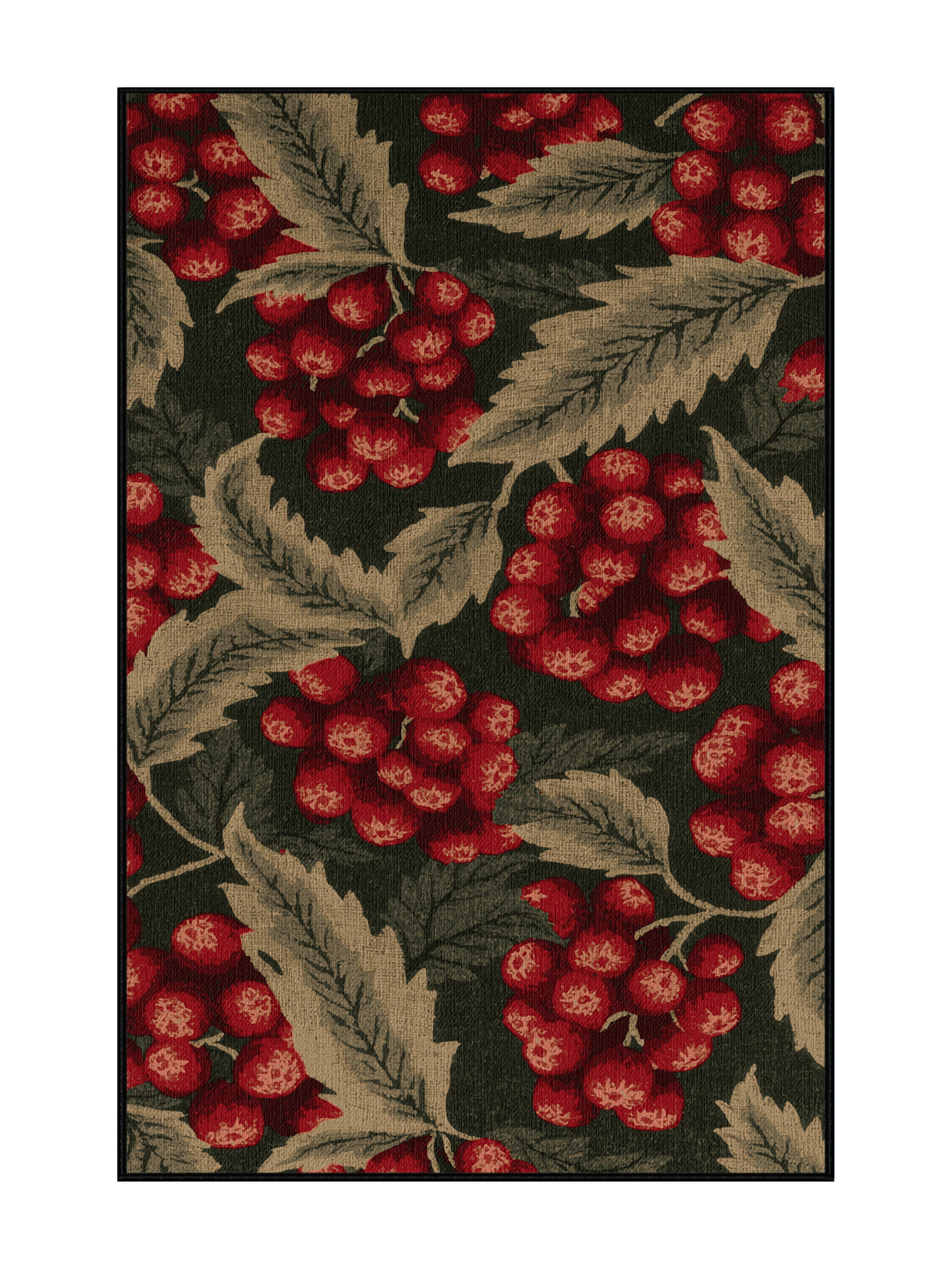 One Allium Way® Washable Mulberry Red Fruits Area Rug | Wayfair