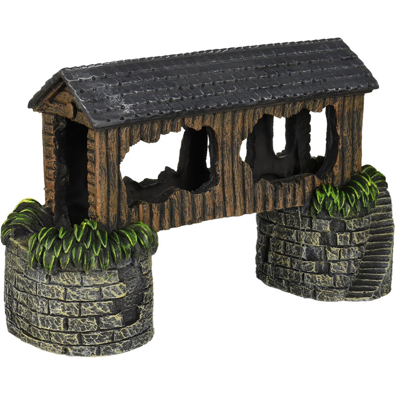 Penn Plax Madison County Covered Bridge Fish Tank Ornament decoration ...