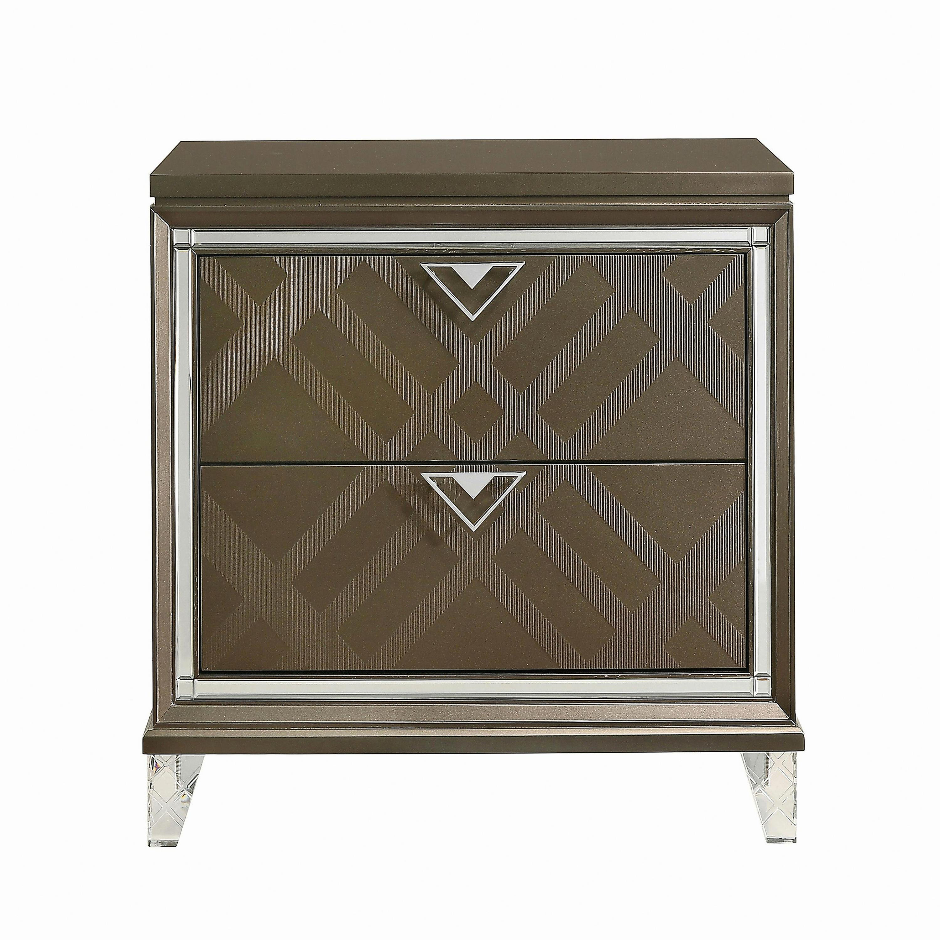 Latitude Run® Deep Champagne 2 drawer bedside table | Wayfair