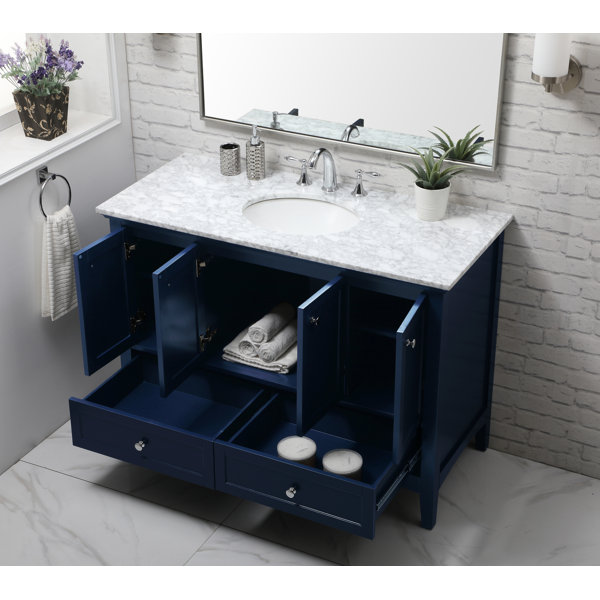 Red Barrel Studio® 48'' Single Bathroom Vanity with Marble Top ...