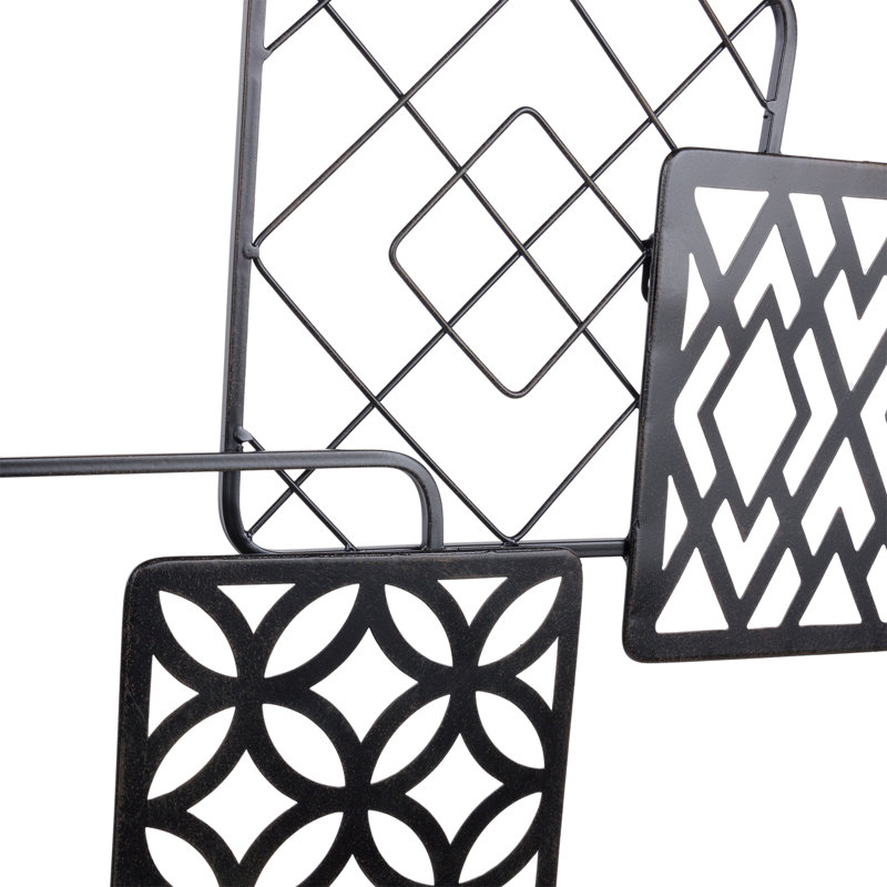 Ebern Designs 2 Piece Matrix Panel Square's Contemporary Metal Wall ...