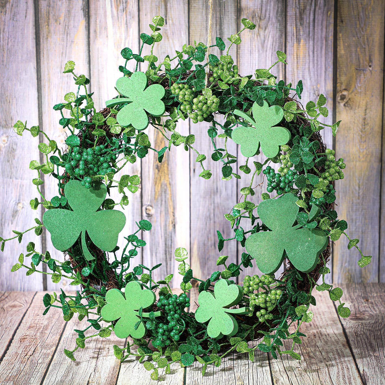 One Allium Way® 18 Inch St. Patrick's Day Front Door Shamrock Garland ...
