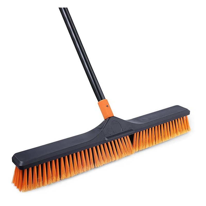 Minoky 24”Push Broom Brush for Floor Cleaning with 65” Long Handle and ...
