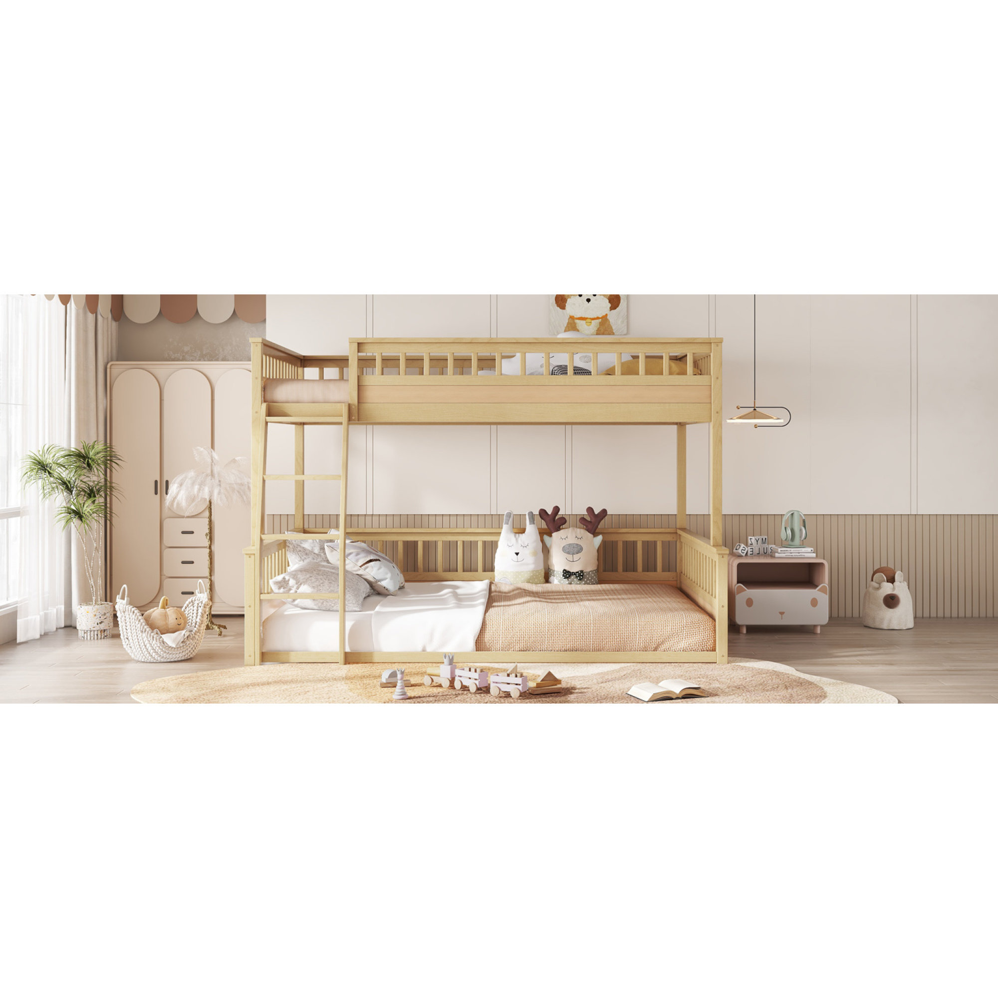 Harriet Bee Space-saving Pine Wood Detachable Bunk Bed For Family Or ...