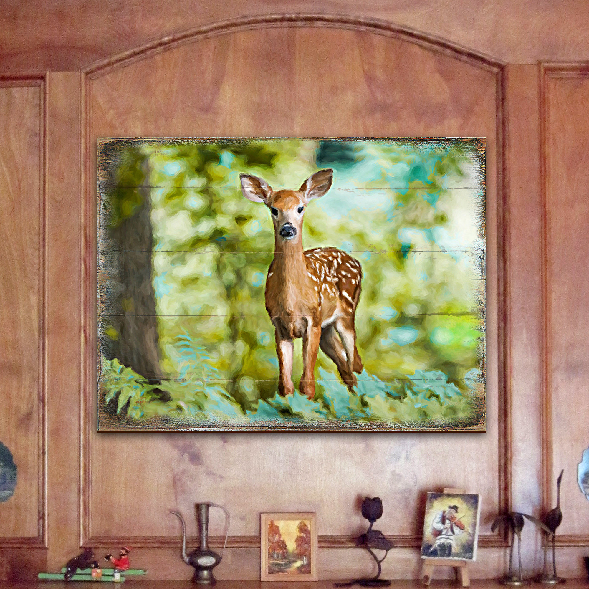 Millwood Pines Scholl Forest Deer Wood Block | Wayfair
