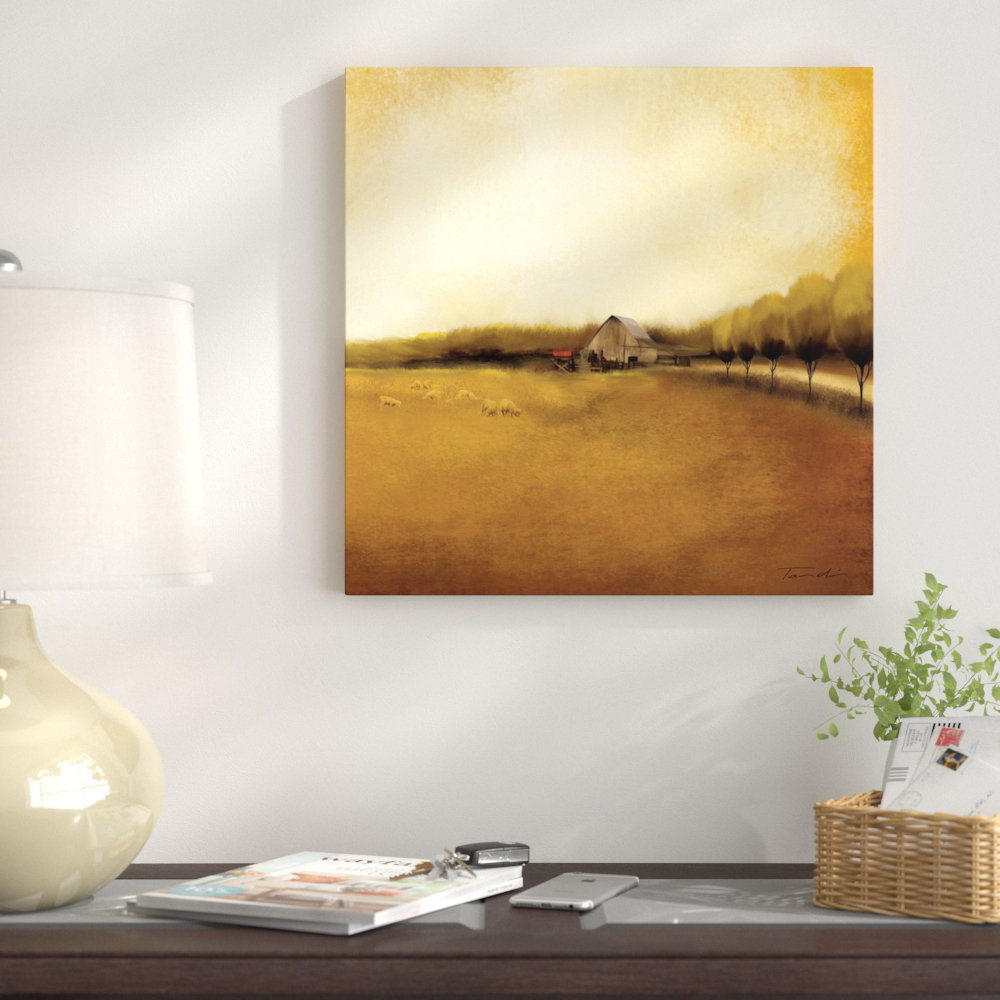 East Urban Home 'Rural Landscape I' Painting Print on Wrapped Canvas ...