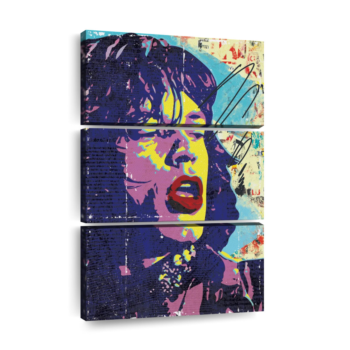 Ebern Designs " Grunge Young Mick Jagger Multi Piece Canvas Print " by ...