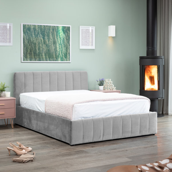 Canora Grey Ostby Velvet Ottoman Bed Frame | Wayfair.co.uk