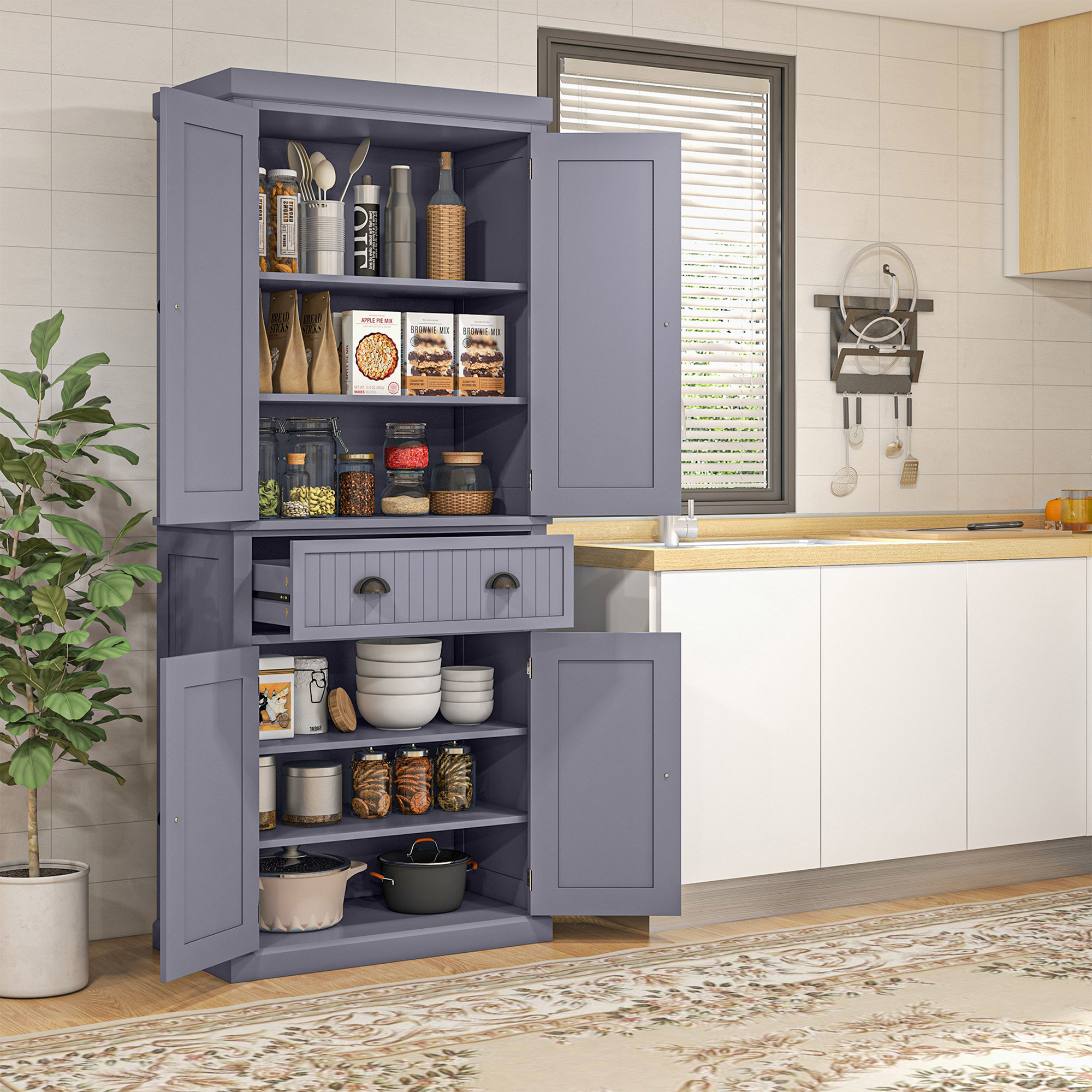 Winston Porter Farmhouse Sideboard Buffet Cabinet with Storage with 3 ...