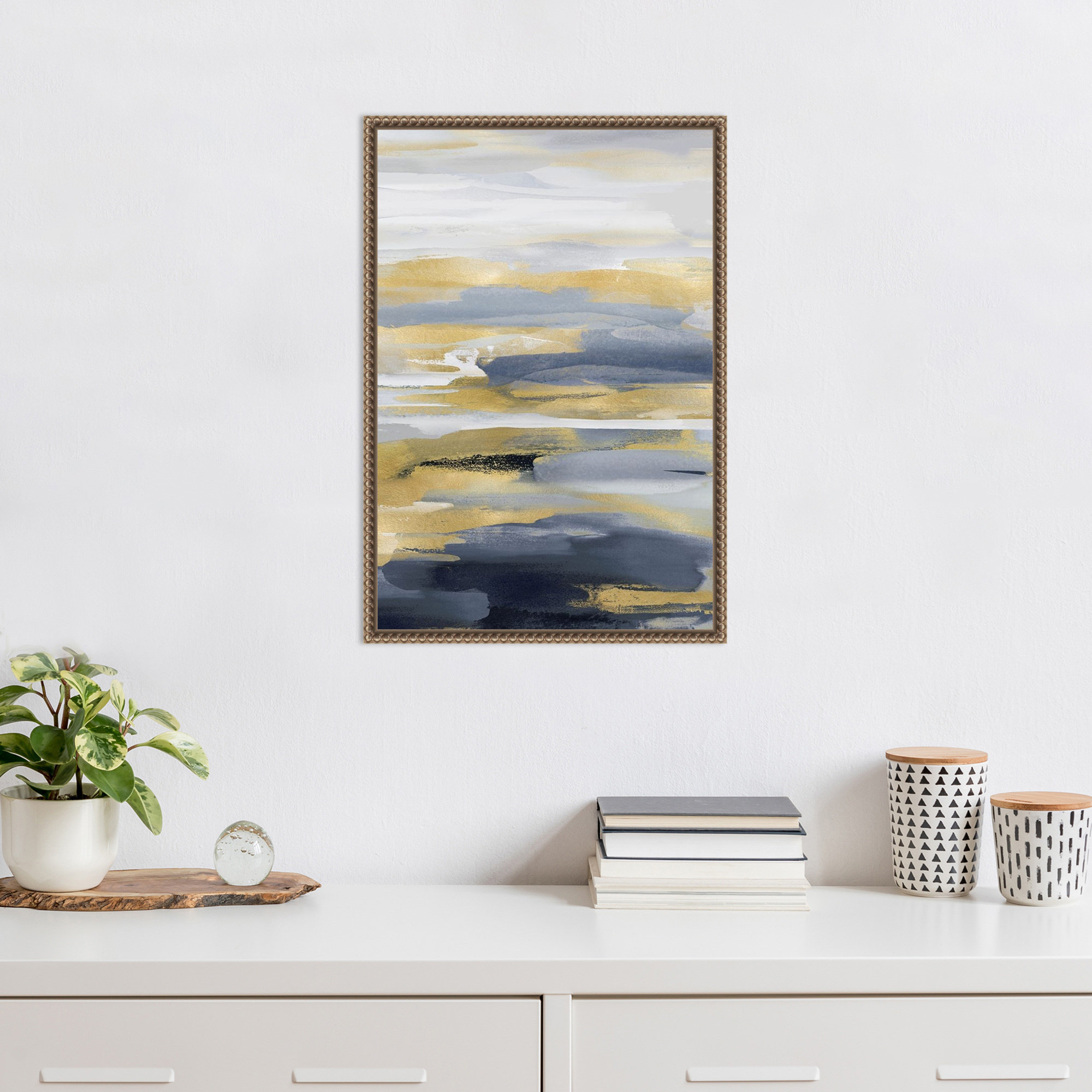 Mercer41 Intuition Blue And Gold II Framed On Canvas by Jackie Hanson ...