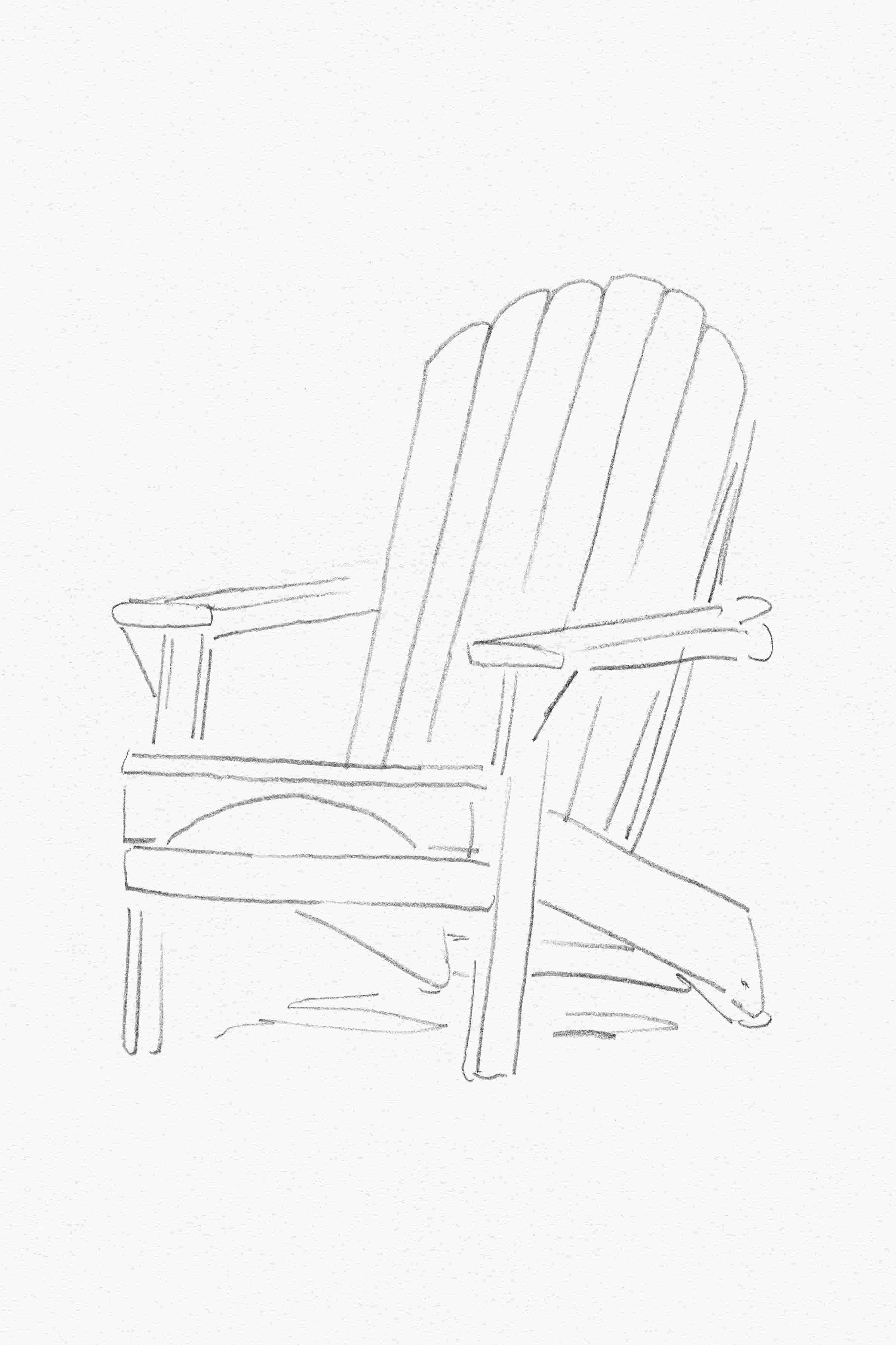Highland Dunes Adirondack Chair Sketch II by Jacob Green - Wrapped ...