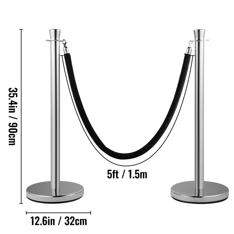 VEVOR Steel and Iron Queue Barrier Post | Wayfair