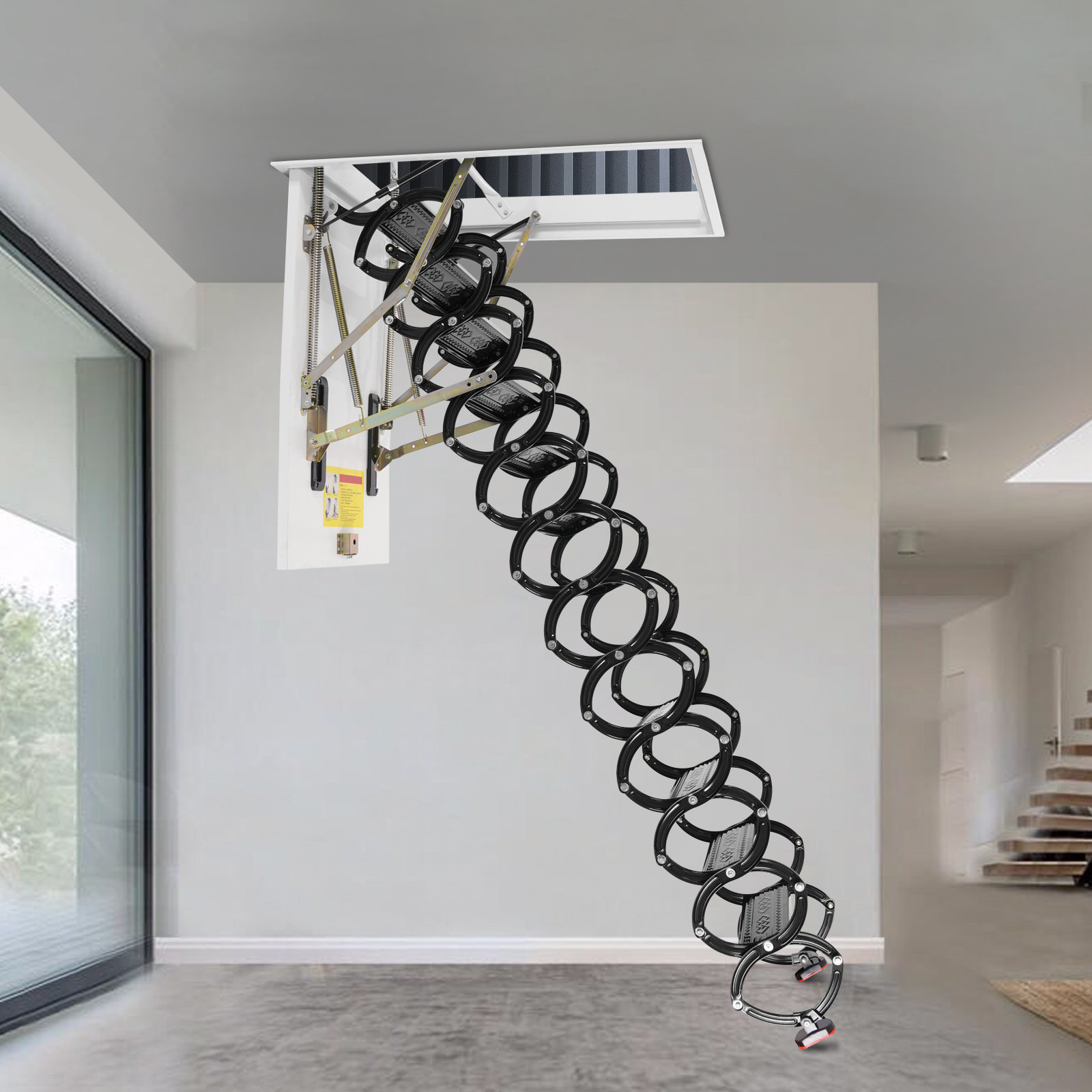 WFX Utility™ 12 Steps Pull Down Attic Folding Stairs, Retractable Attic ...