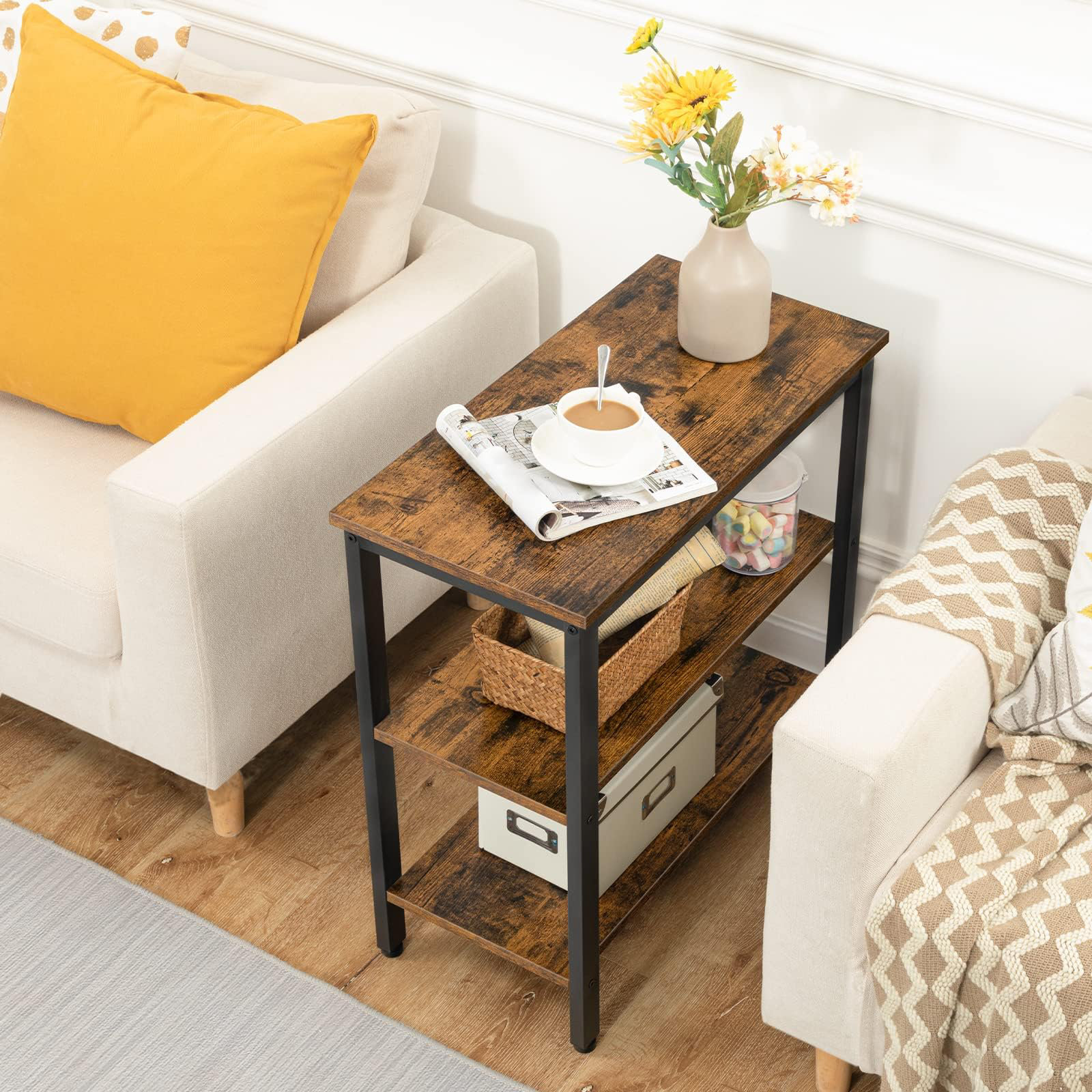 Dakota Fields Table de bout, table d'appoint rustique simple avec ...