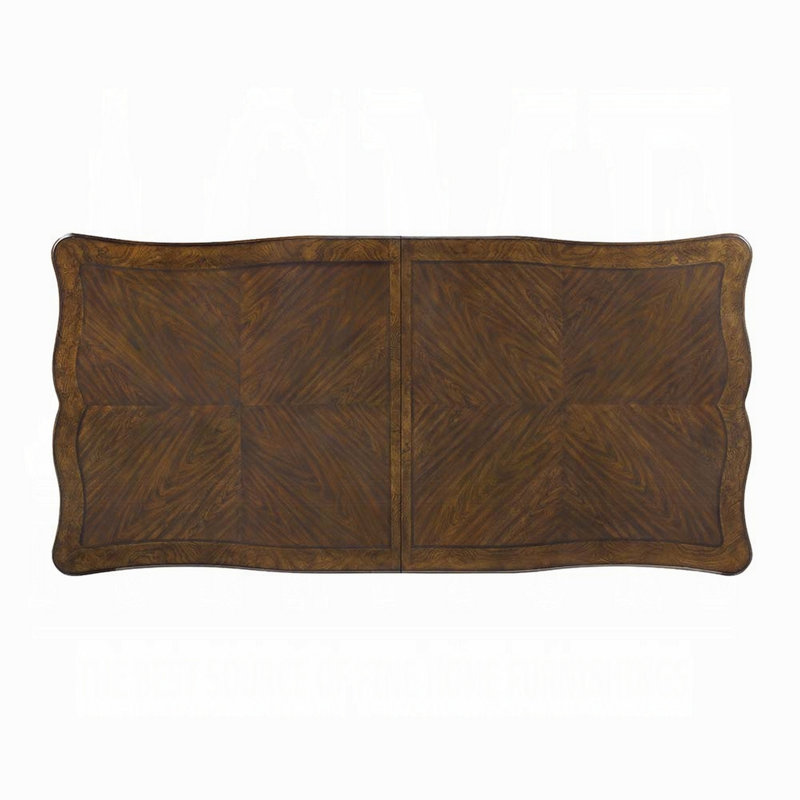 Benjara Maver Dining Table, Carved Silver Trim 90-114 Inch Classic ...