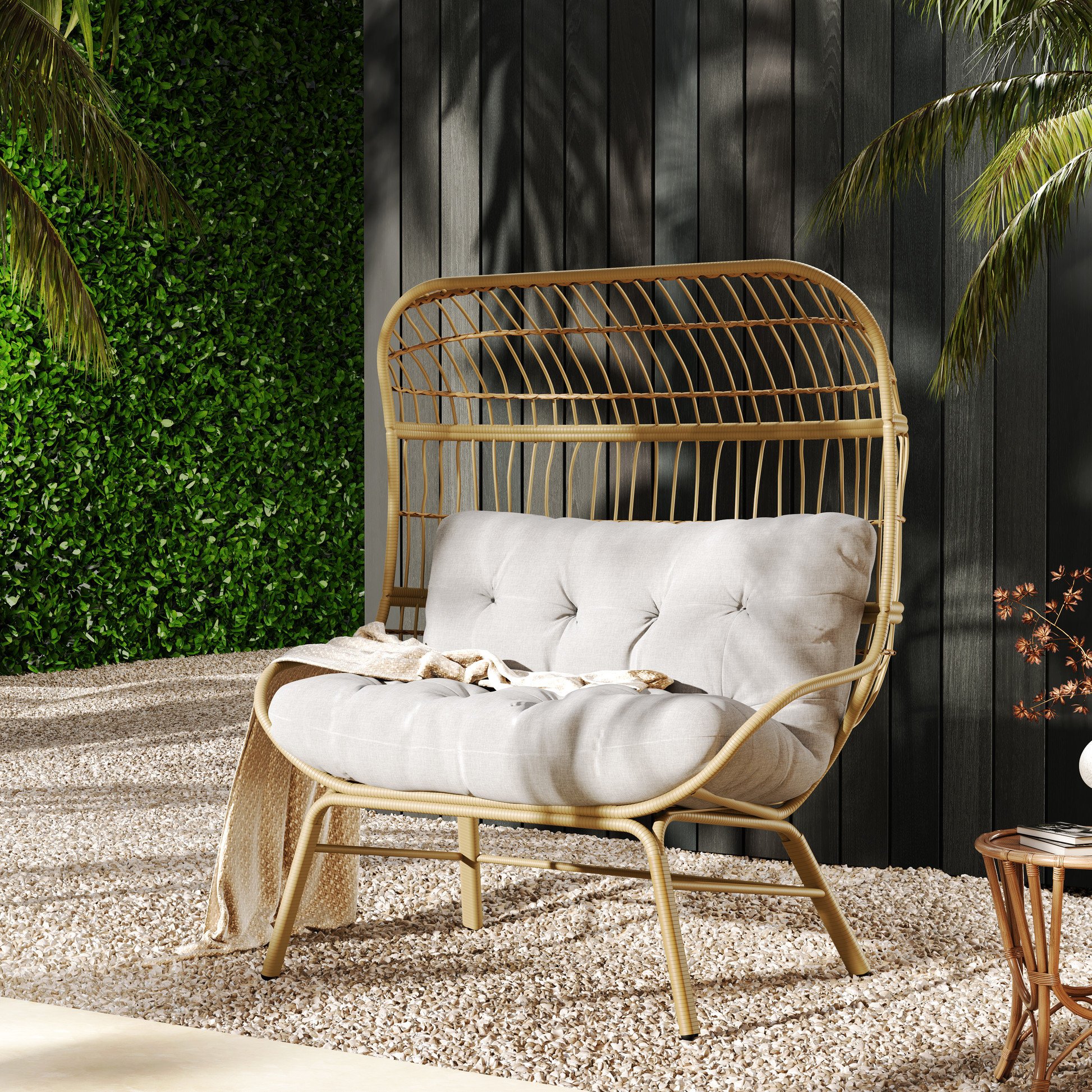 Hokku Designs Outdoor In Brown - Easy Maintenance Cover Relaxing Iron ...