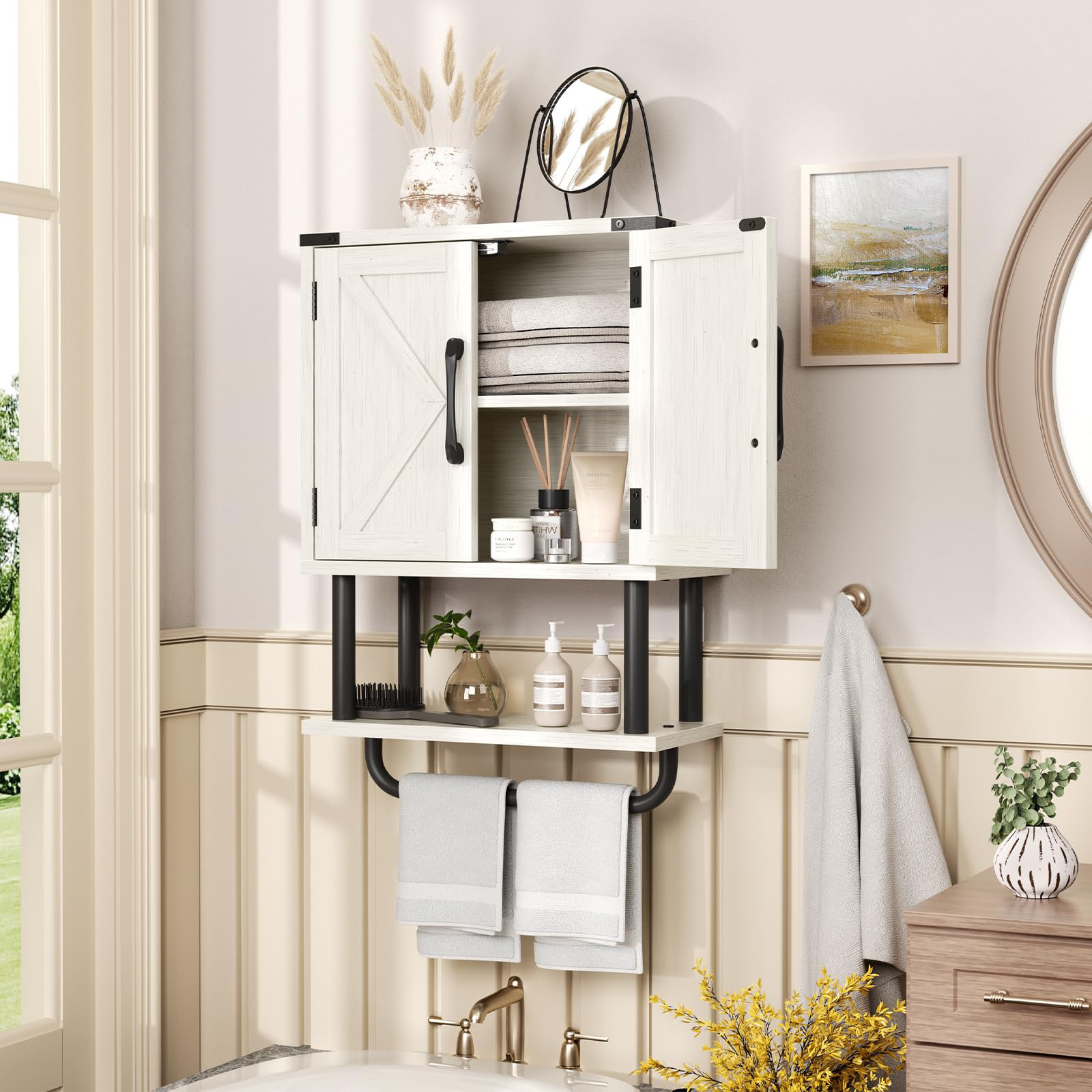 Ebern Designs Bathroom Wood Wall Cabinets, Farmhouse Medicine Cabinets ...