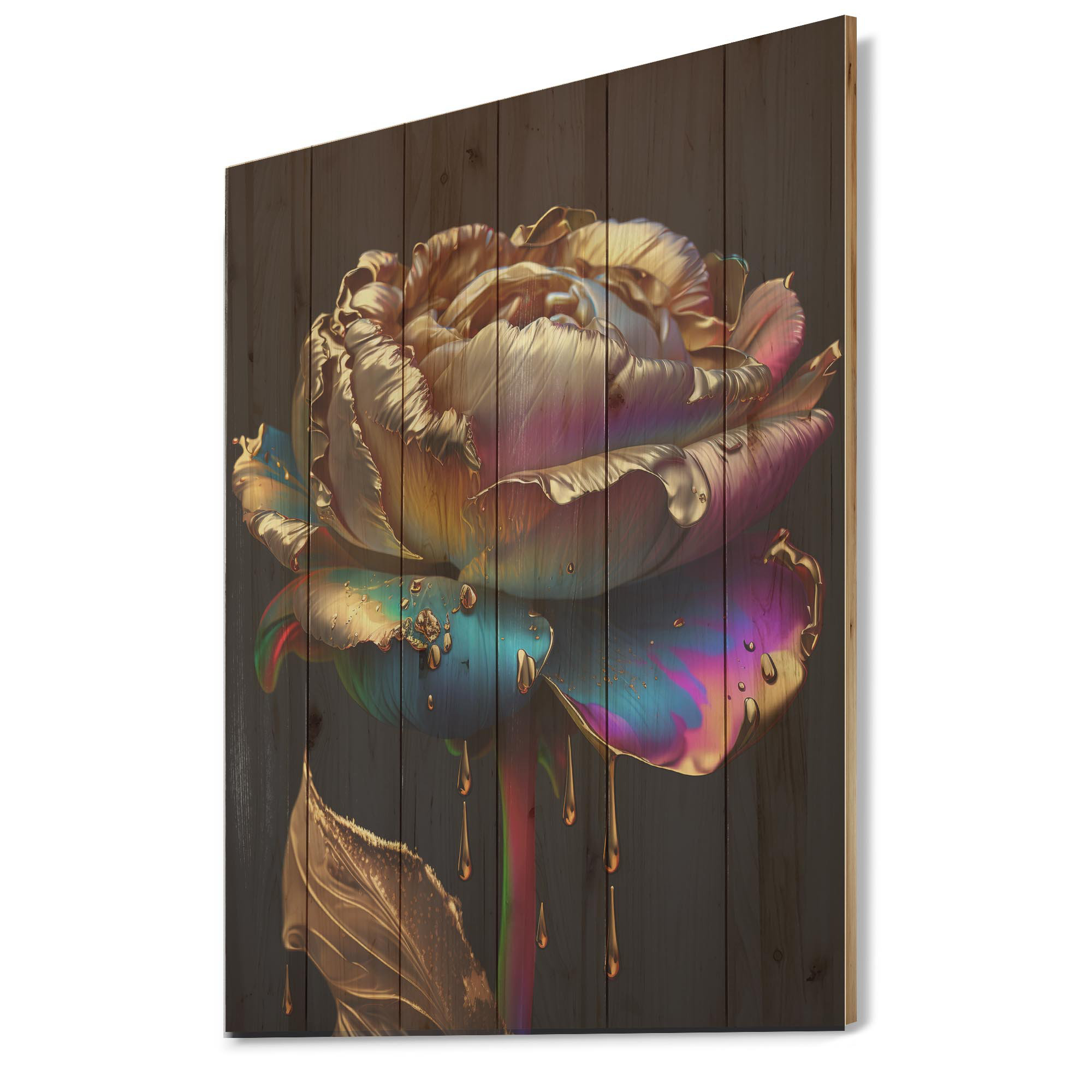 House of Hampton Adeoluwa Rainbow Peony Liquid Gold Drips Hyper V ...