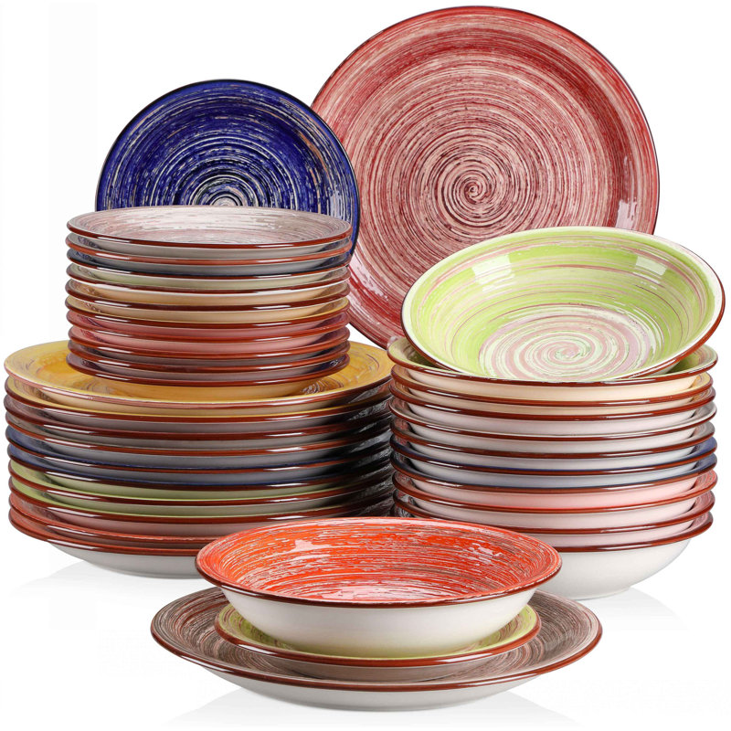 Brayden Studio Bedrie Handmade Stoneware Dinnerware - Set of 36 ...