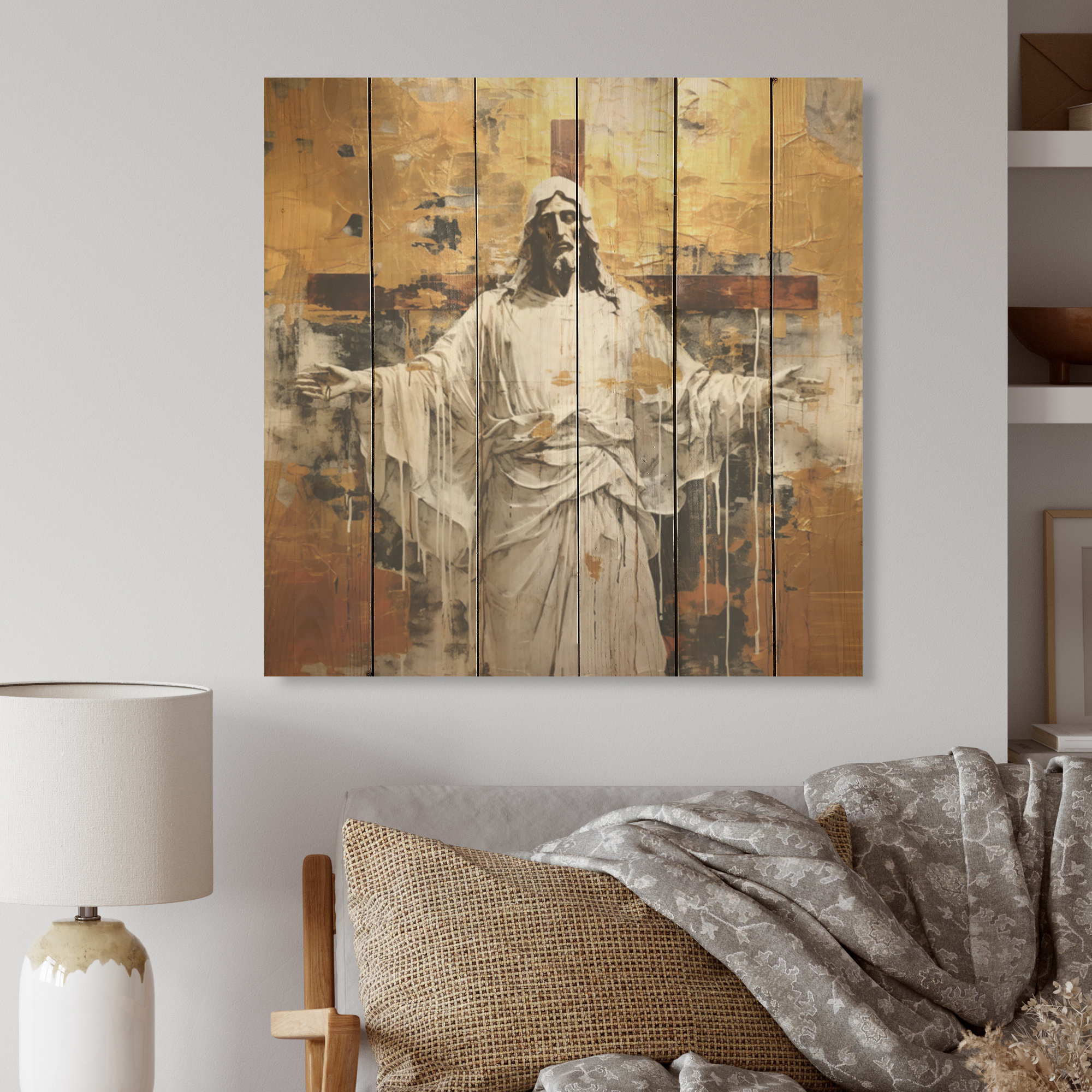 Fleur De Lis Living Gold Minimalism Religious Jesus Cross - Religious ...