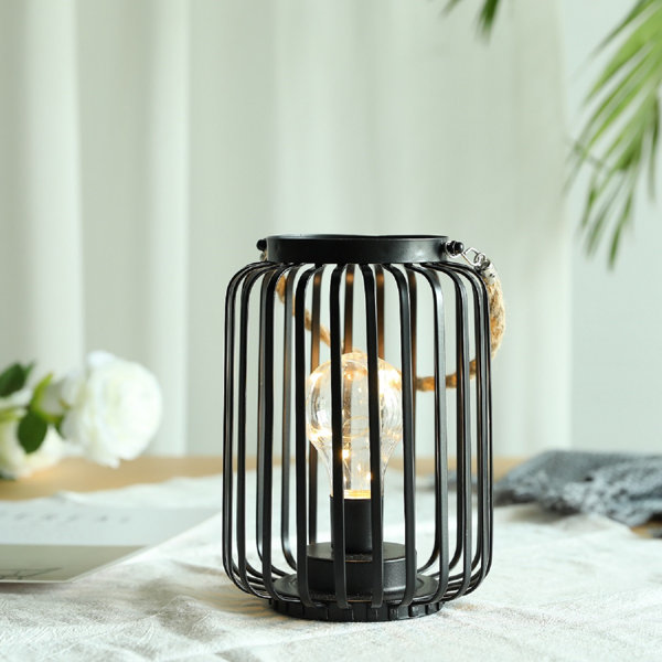 17 Stories 19Cm Black Metal Cage Table Lamp | Wayfair.co.uk