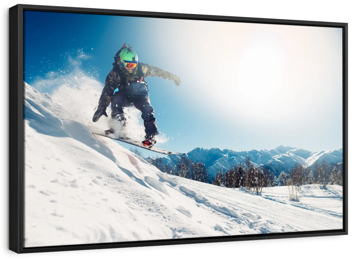 Latitude Run® Sunny Snowboarding Canvas Print | Wayfair