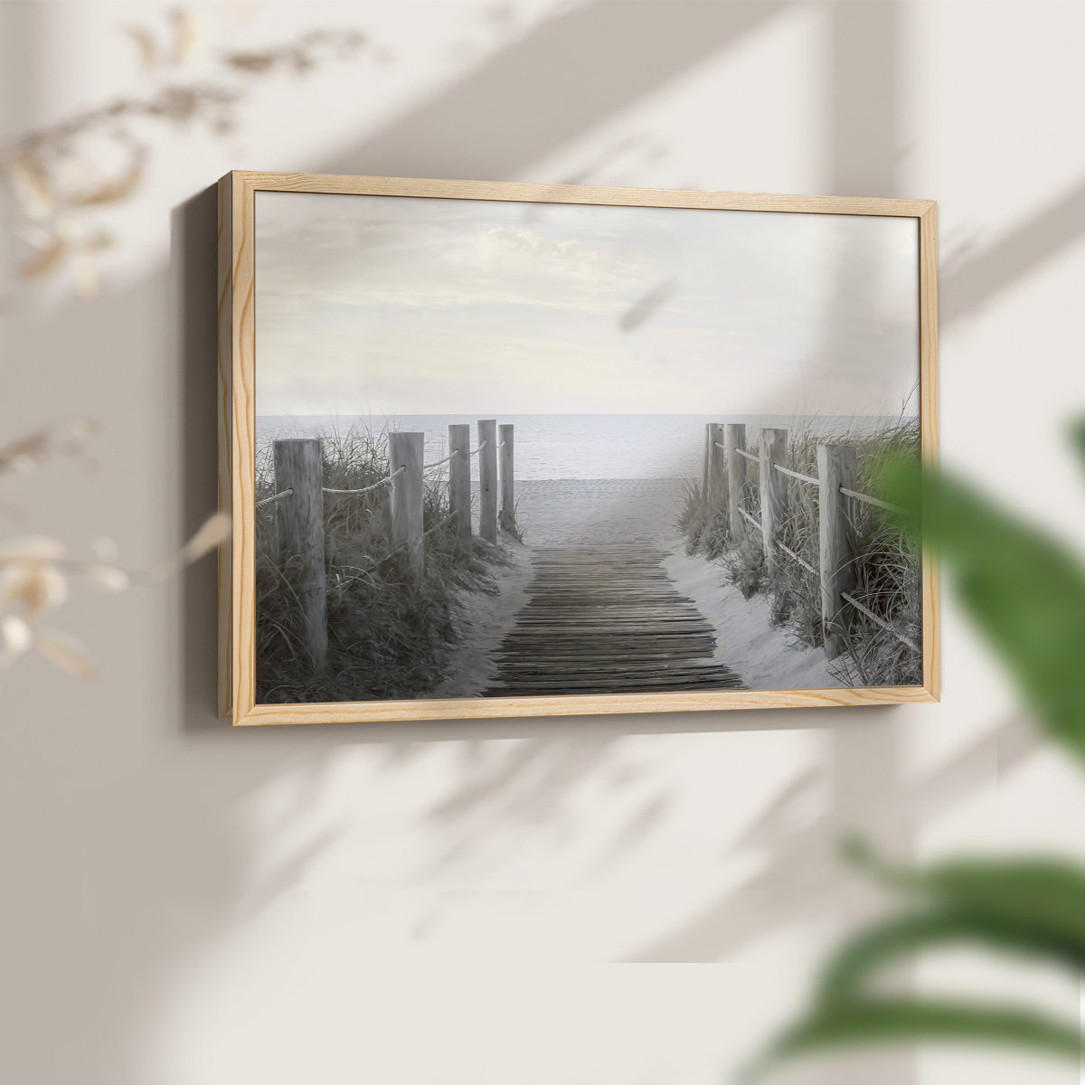 Highland Dunes Beach Walkway -Framed Print - Restickable | Wayfair