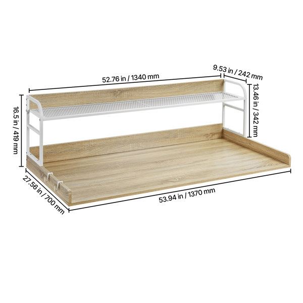 Latitude Run® Washer Dryer Countertop with Shelf, 27" Depth x 54" Width ...