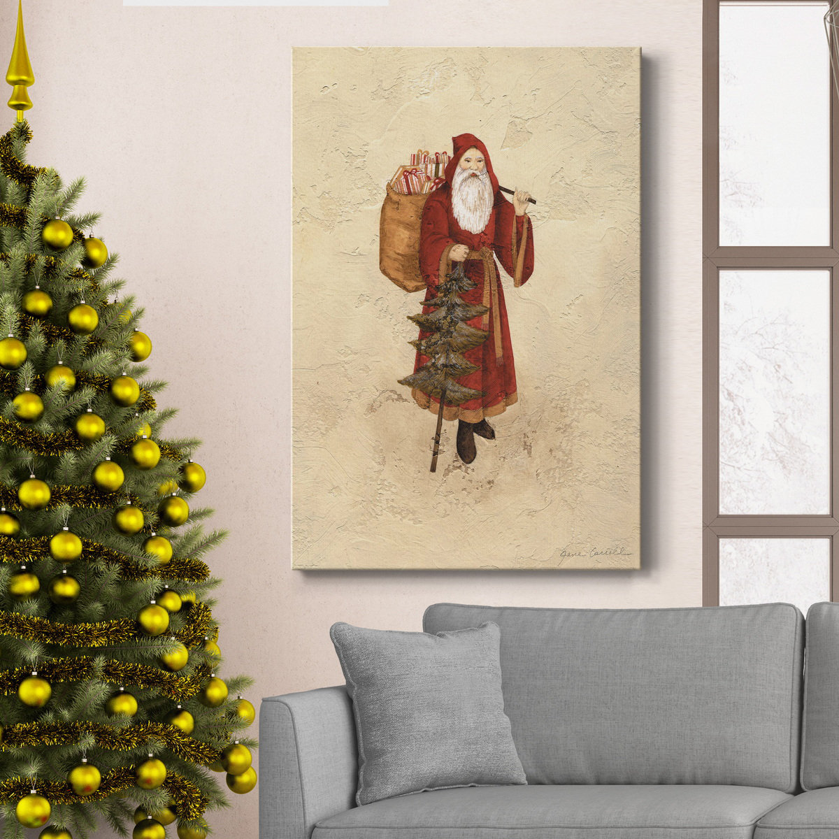 The Twillery Co.® Santa Premium Gallery Wrapped Canvas - Ready To Hang ...