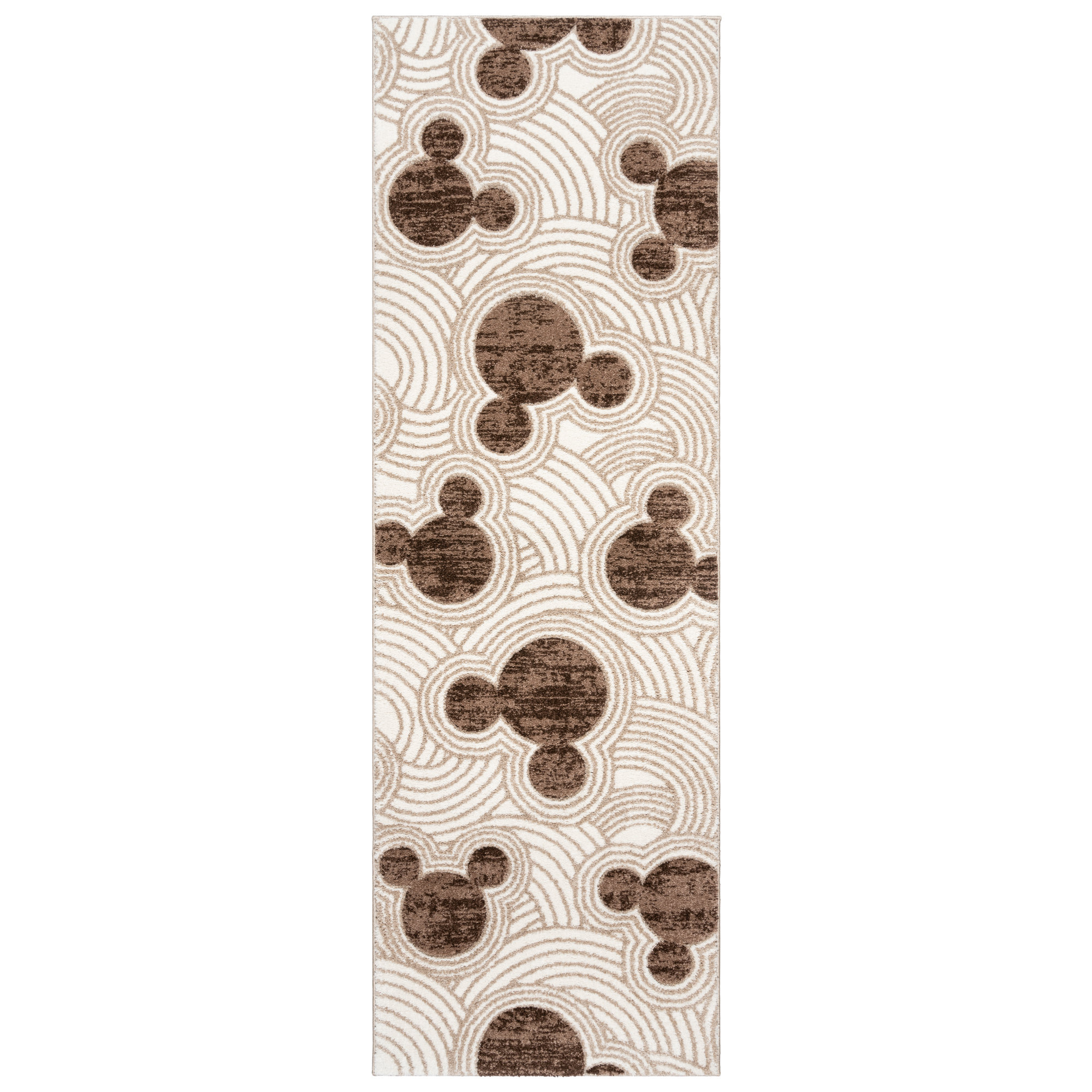 Disney by Gertmenian Tapis ivoire / brun à motif géométrique moderne Disney Bravo Mickey Mouse ...