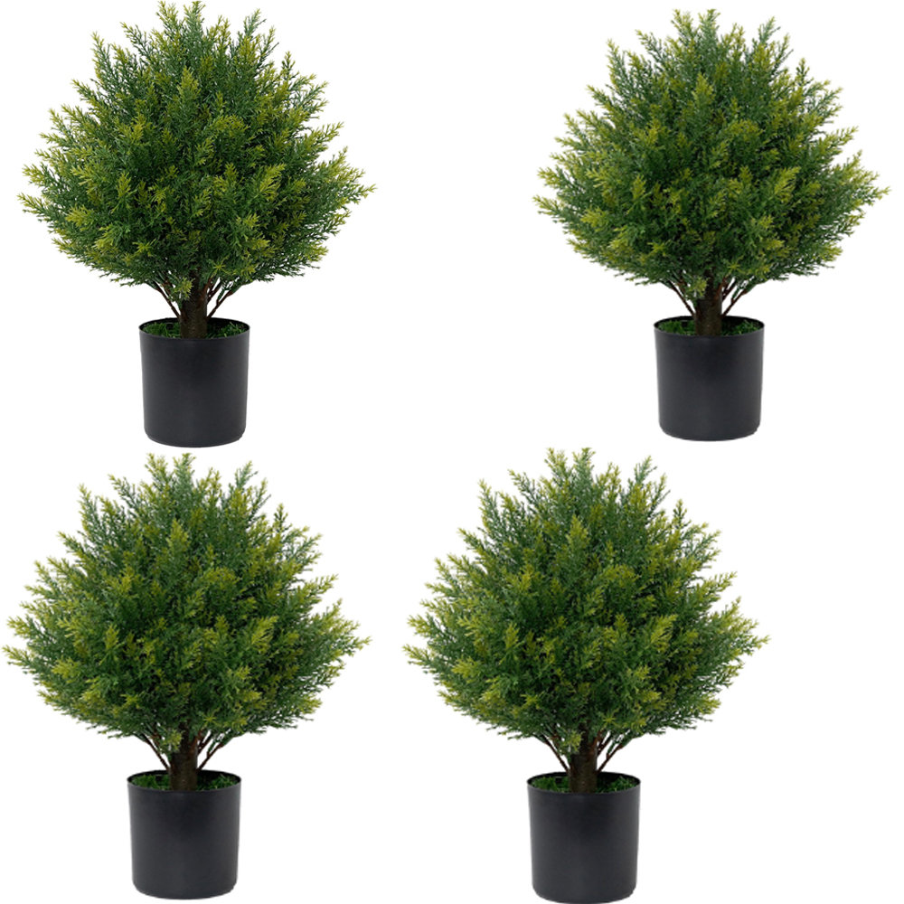 Ophelia & Co. 4pcs Artificial Topiary Cedar Ball Tree,20Inch Fake Cedar ...