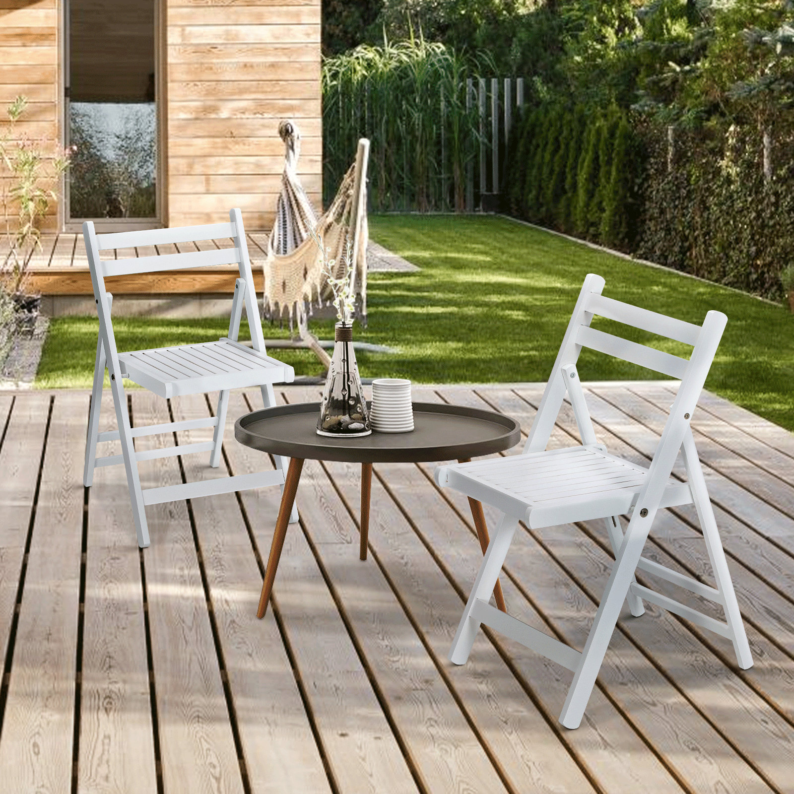 Latitude Run® Rayetta Folding Bistro Chairs Waterproof Dining Chairs ...